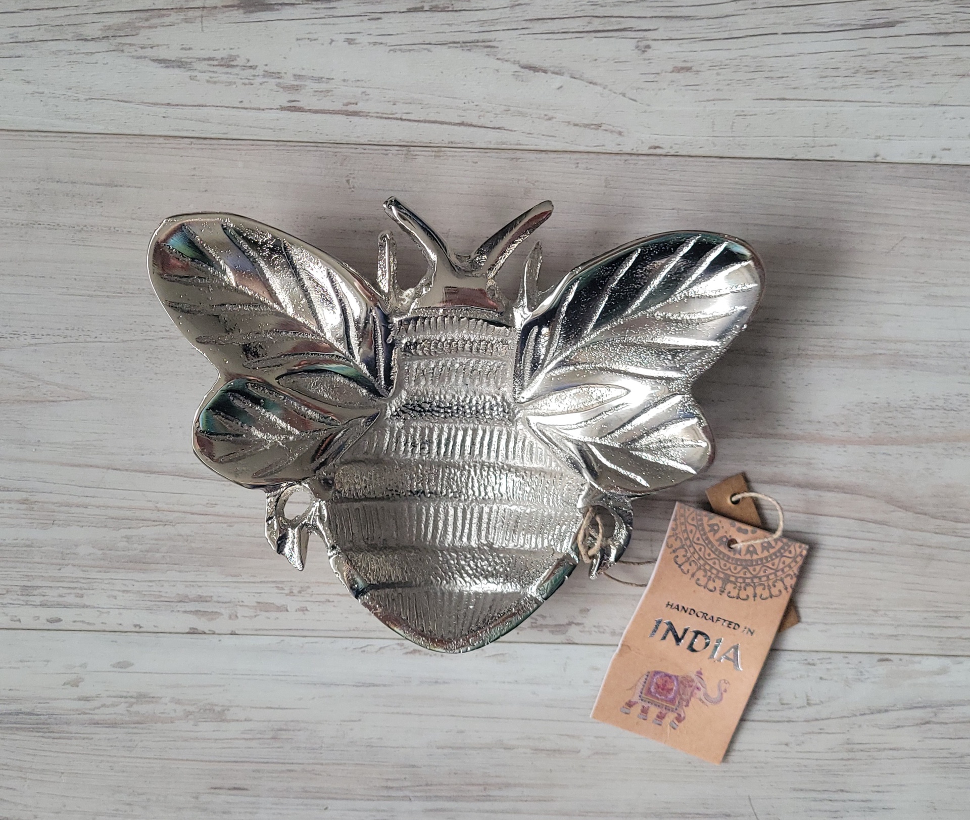 Kim Metallic Silver Bee Dish