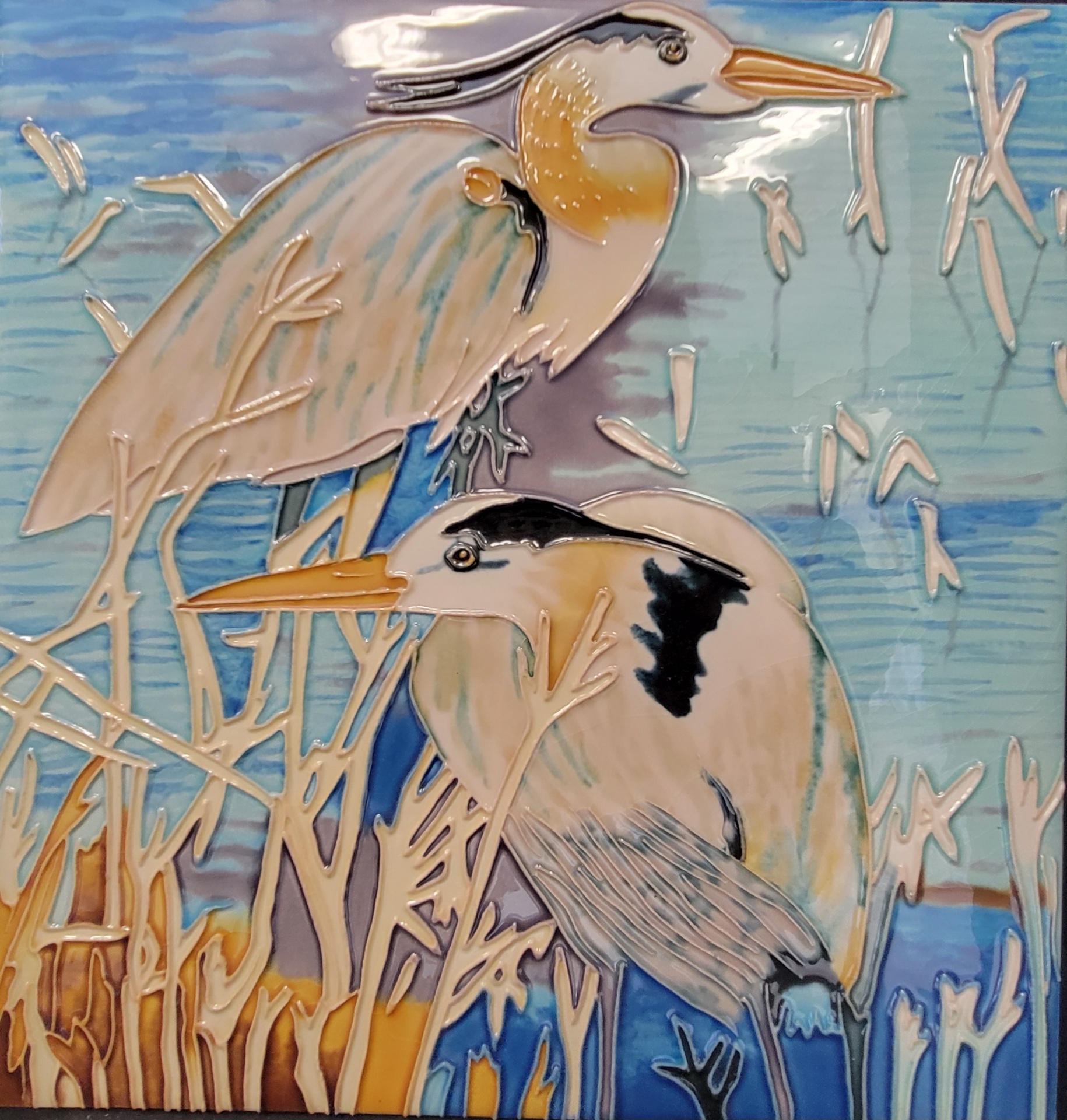 Benaya 12x12' Tile- Blue Herons
