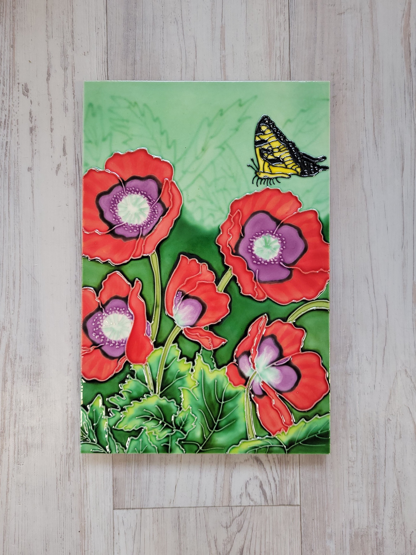 Benaya Butterfly Landing Ceramic Tile