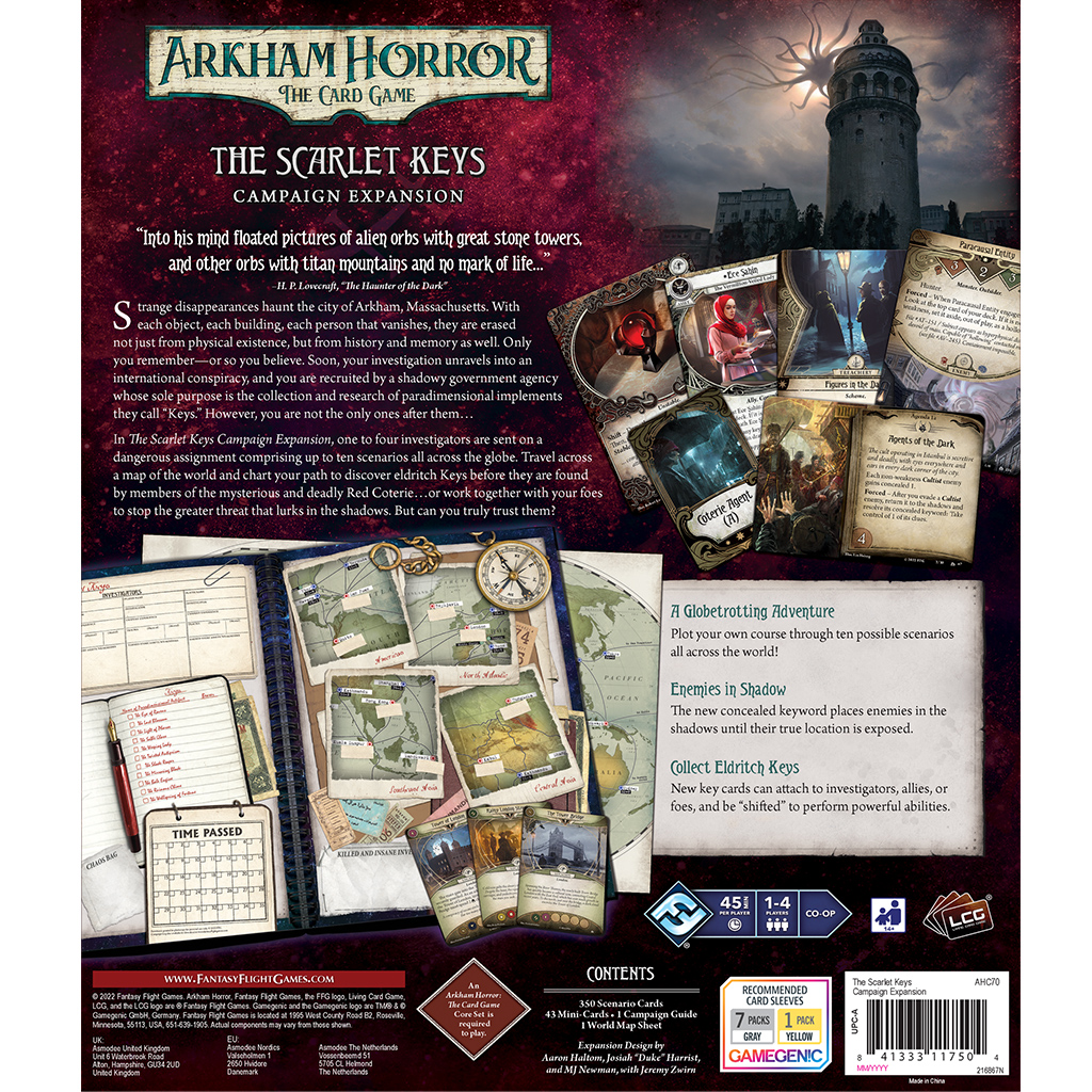 ARKHAM HORROR LCG: THE SCARLET KEYS CAMPAIGN EXPANSION :: Hobby Master