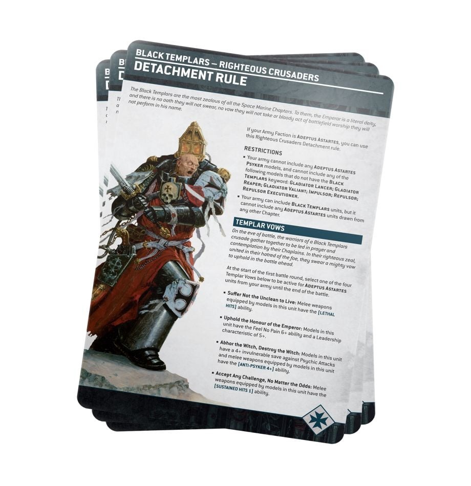 INDEX CARDS: SPACE MARINES: BLACK TEMPLARS :: Hobby Master