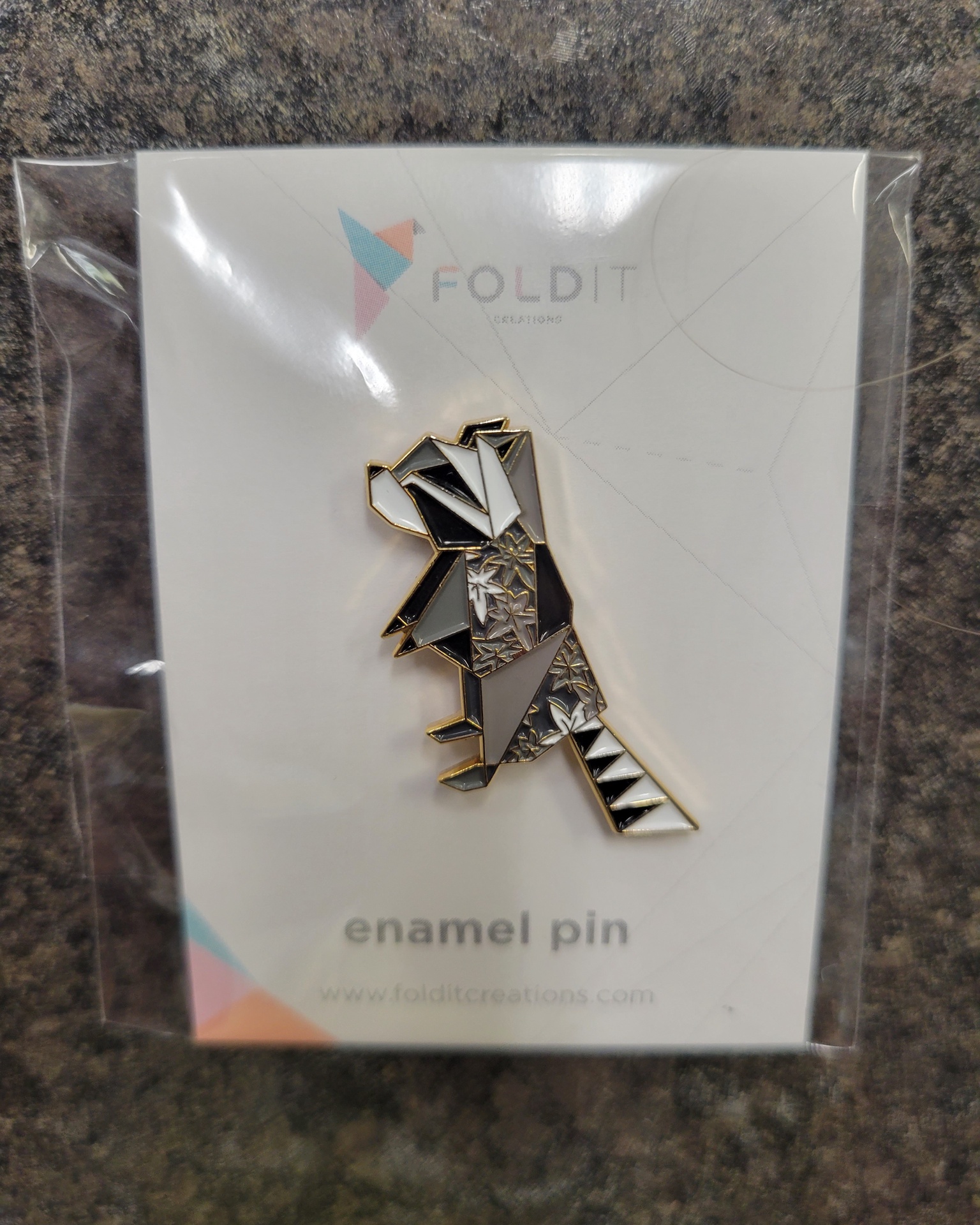 FoldIT Creations Raccoon Pin
