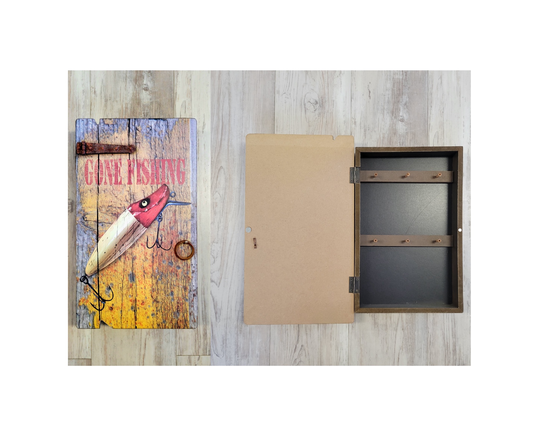 GiftCraft Gone Fishing Hook Cabinet