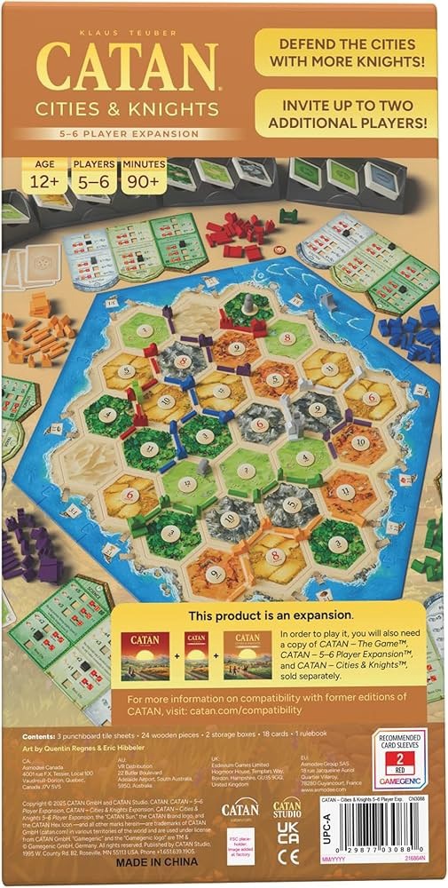 CATAN (6TH EDITION) - CITIES & KNIGHTS EXPANSION 5- 6 PLAYER EXPANSION ...