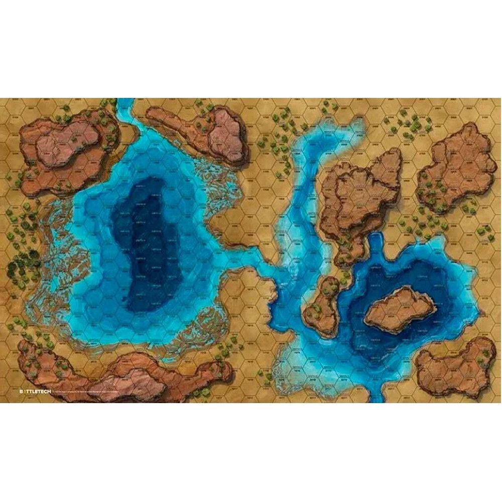 BATTLETECH: BATTLEMAT: SAVANNAH: LARGE LAKES (NEOPRENE) :: Hobby Master